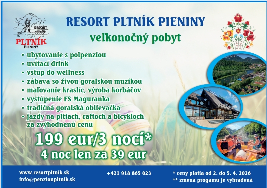 Veľká noc v Pieninách - Resort Pltnik - OOCR Tatry-Spiš-Pieniny